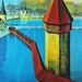1930s Lucerne Poster, Switzerland, Lake, Kapellbrücke Covered Bridge ...