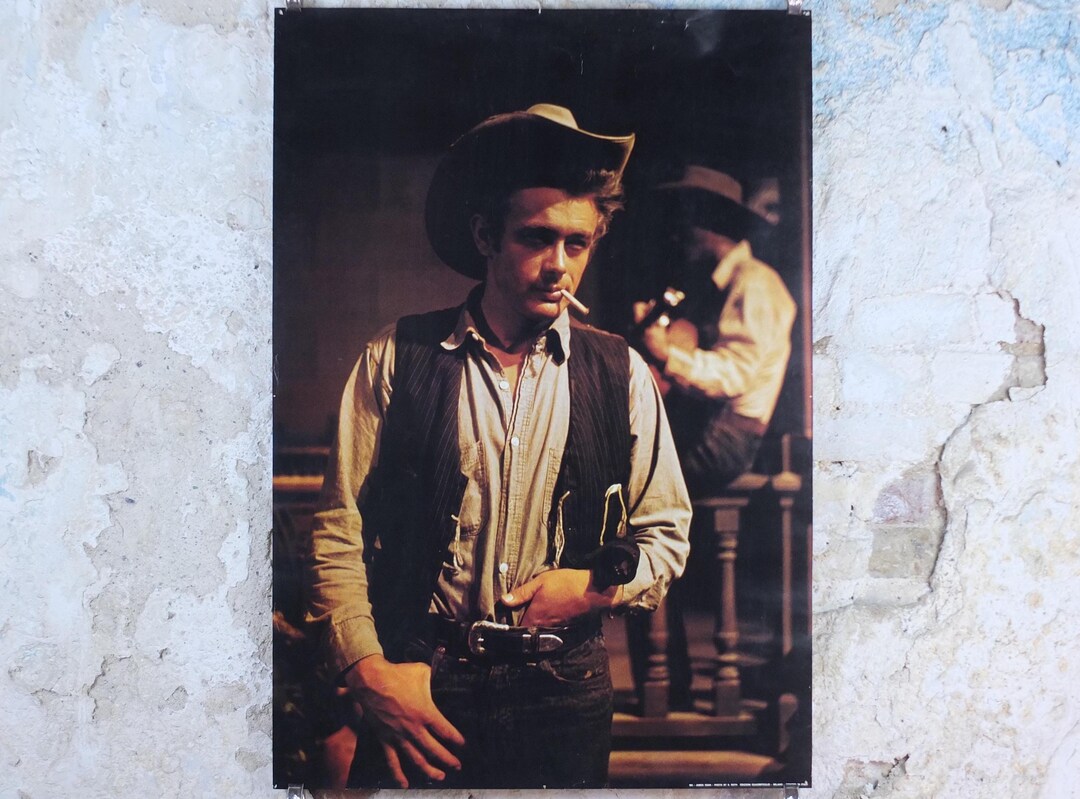 1980s James Dean Poster, Giant 1956, Made in Italy by Edizioni ...