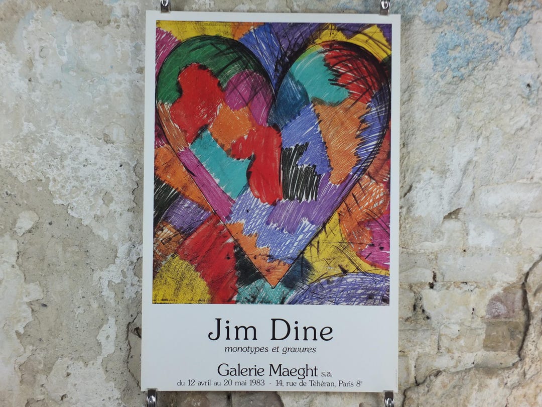 1983 Jim Dine Poster, Heart, Galerie Maeght, Pop Art and Neo Dada ...