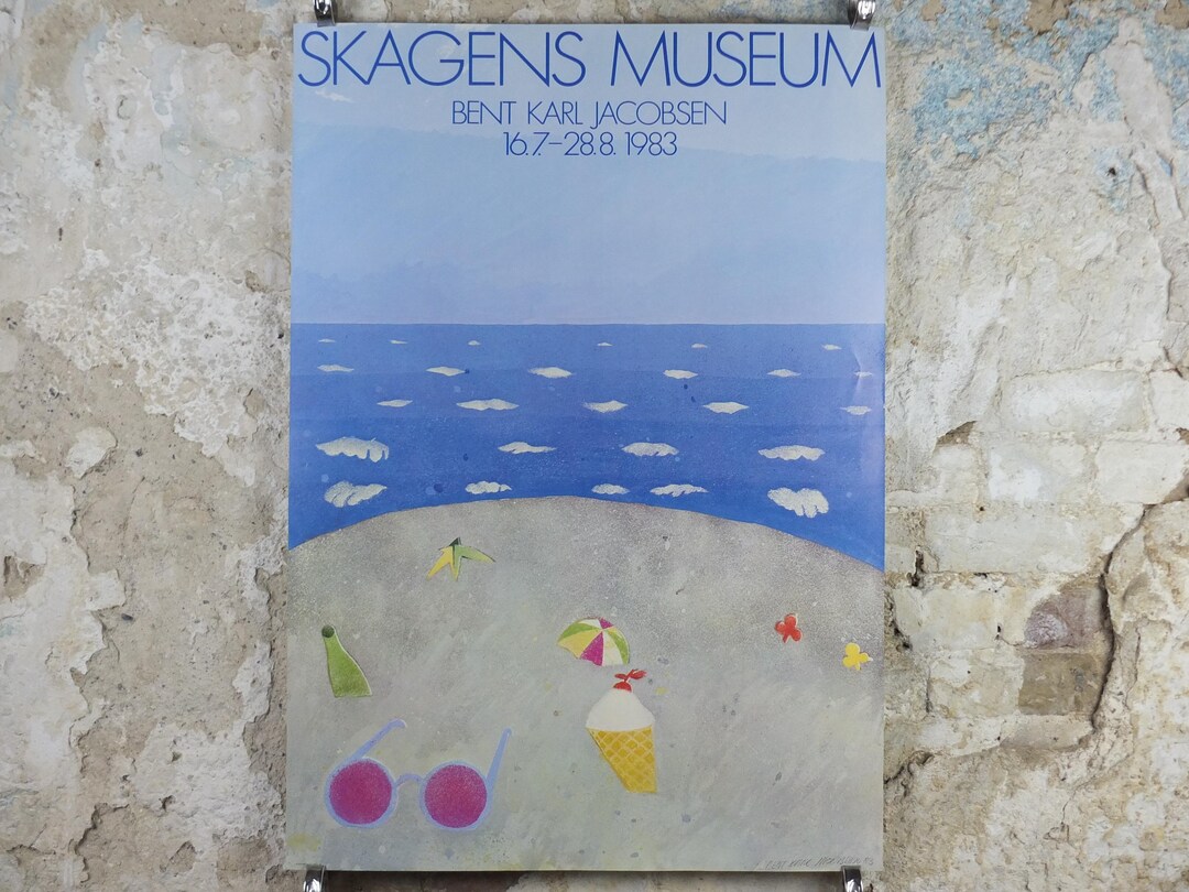 1983 Bent Karl Jacobsen Poster, Skagen Beach Scene, Skagens Museum ...