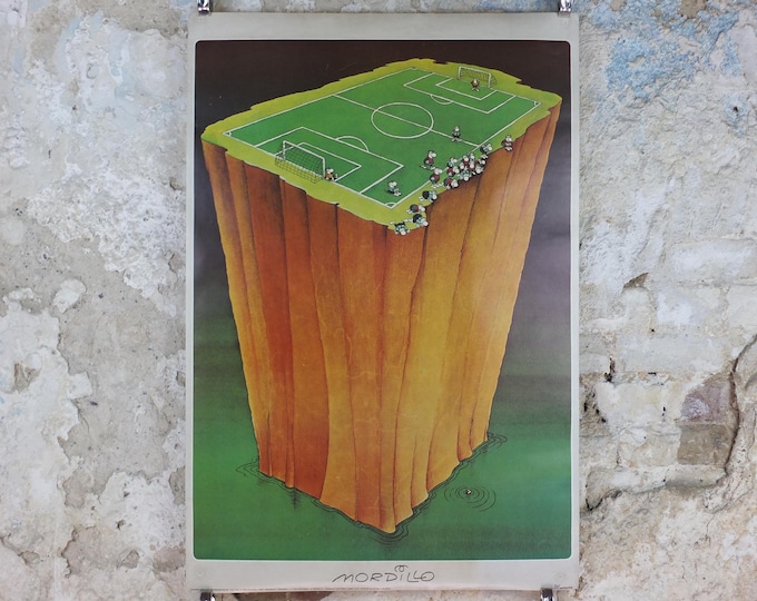 1978 Mordillo Cliff Island Poster, Soccer Football, Verkerke, Guillermo ...