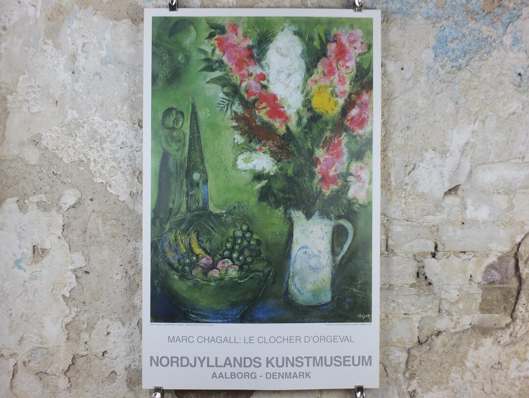 1983 Marc Chagall Poster, the Orgeval Bell Tower 1949, Le Cloucher D ...