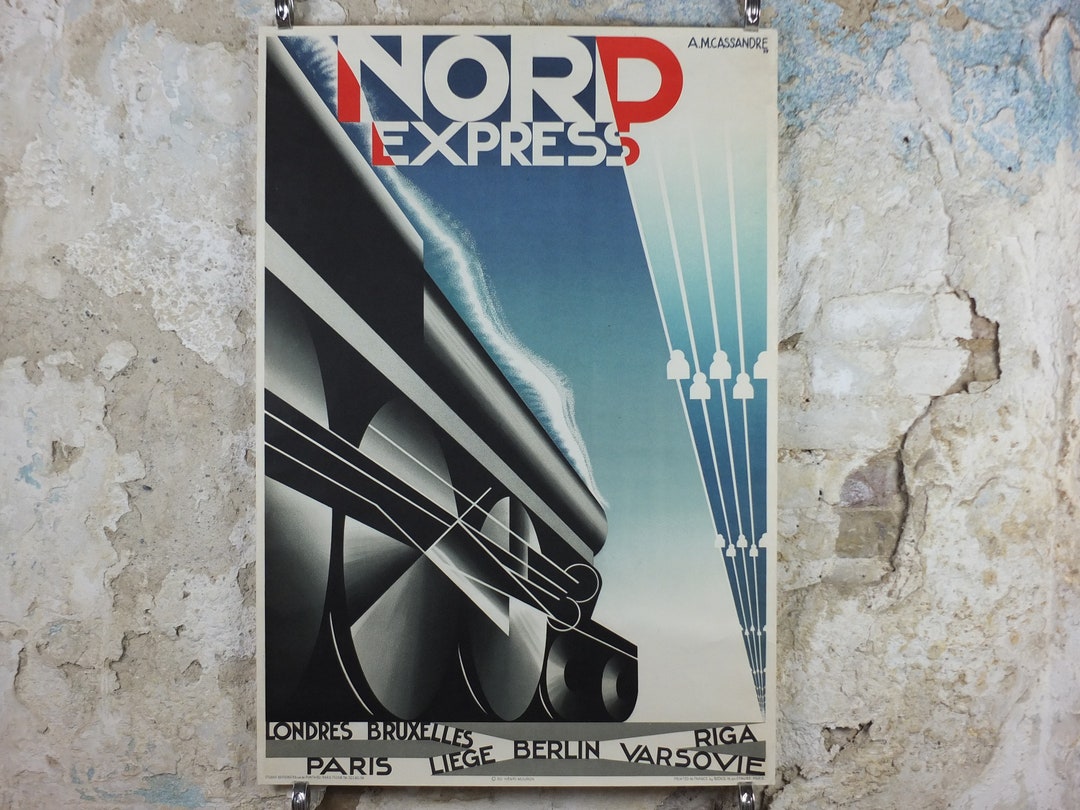 1980 Nord Express Poster, Art Deco Rail Art by A. M. Cassandre From ...