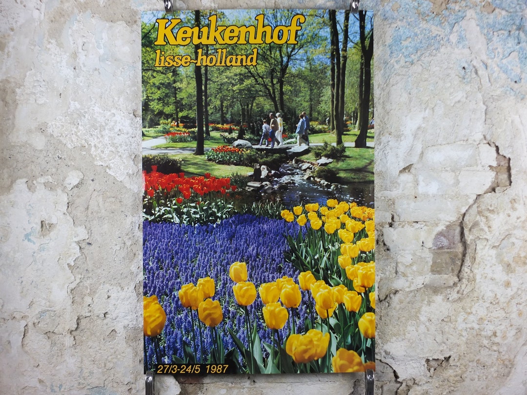 1987 Dutch Tulips Keukenhof Poster, Lisse Holland, the Netherlands, Tulip Gardens, Flower Fields ...