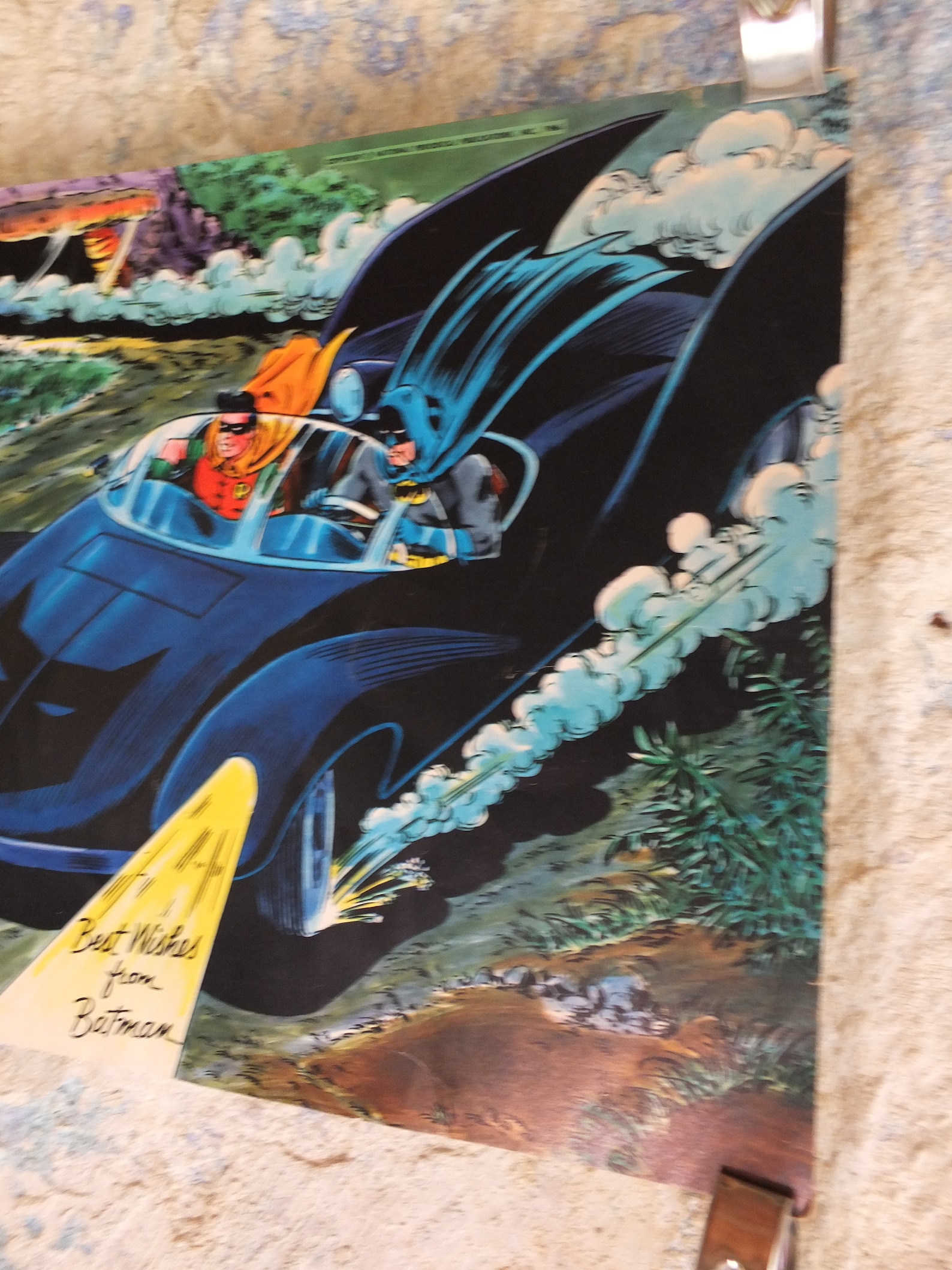 Original Vintage Comic DC Batman and Robin Batmobile Batcave Hero ...