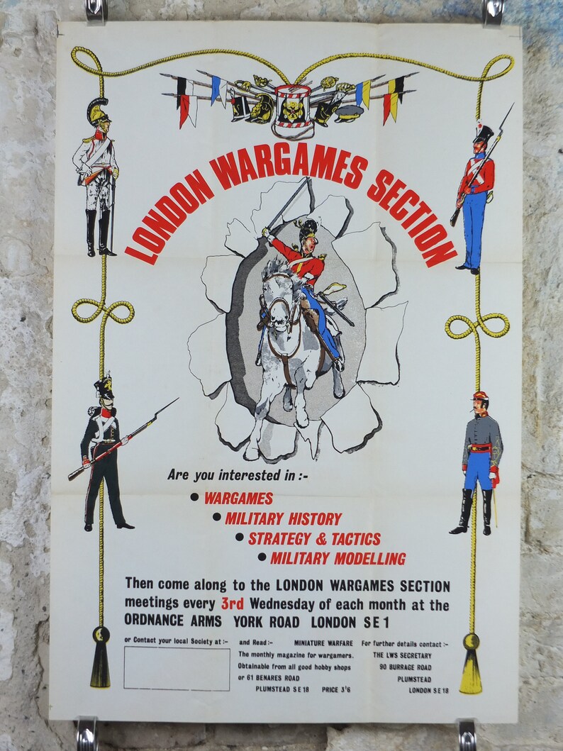 1950s London Wargames Section Poster Ordnance Arms York Road - Etsy