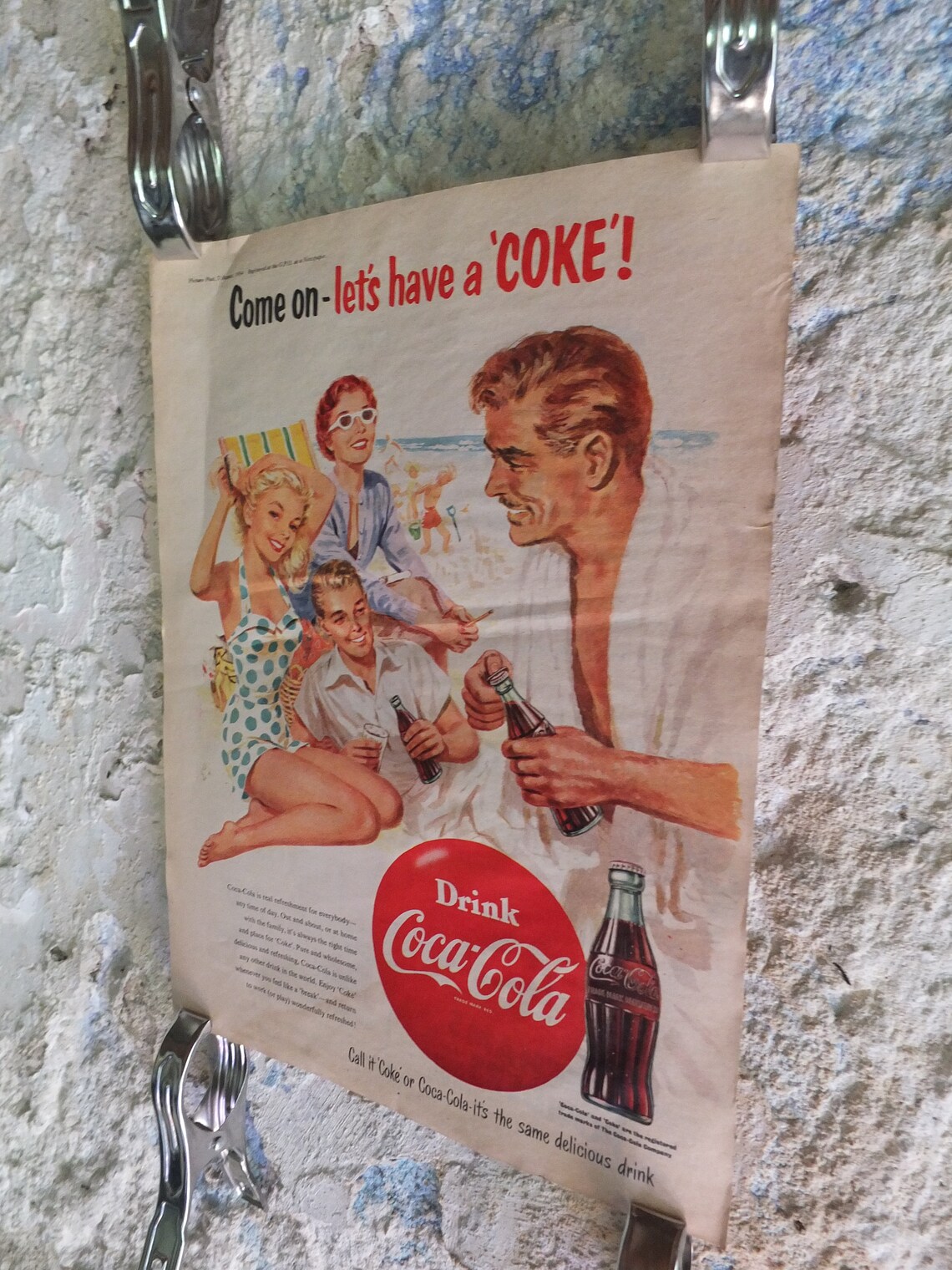 Original Vintage Cocacola Coke Poster Advertising Coca Cola | Etsy
