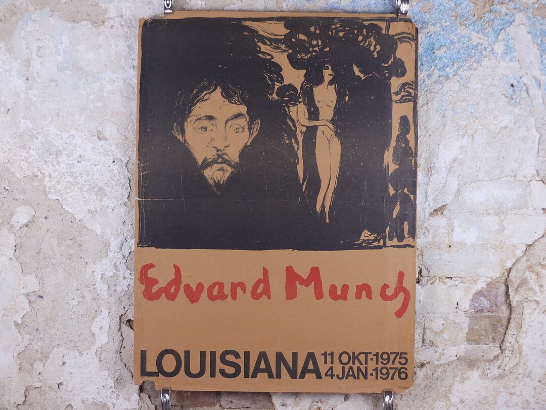 1976 Edvard Munch Poster, Jealousy 1895, Louisiana Copenhagen, Denmark ...