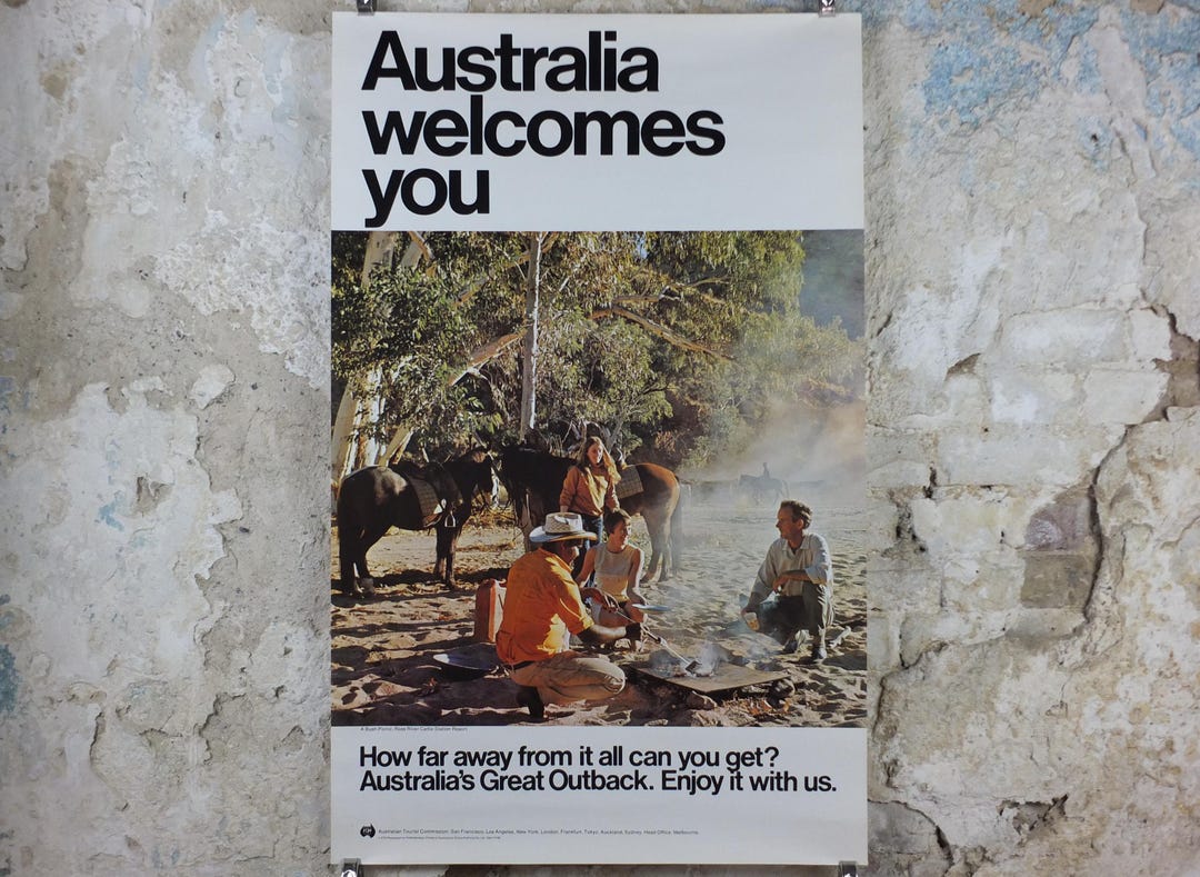 1969 Australia Outback Poster, A Bush Picnic and BBQ at the Ross River ...