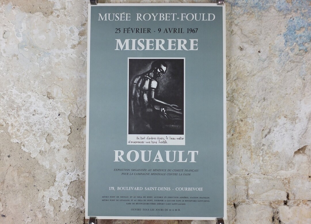 1967 Georges Rouault Poster, "miserere" Expressionism Fauvism Gallery ...