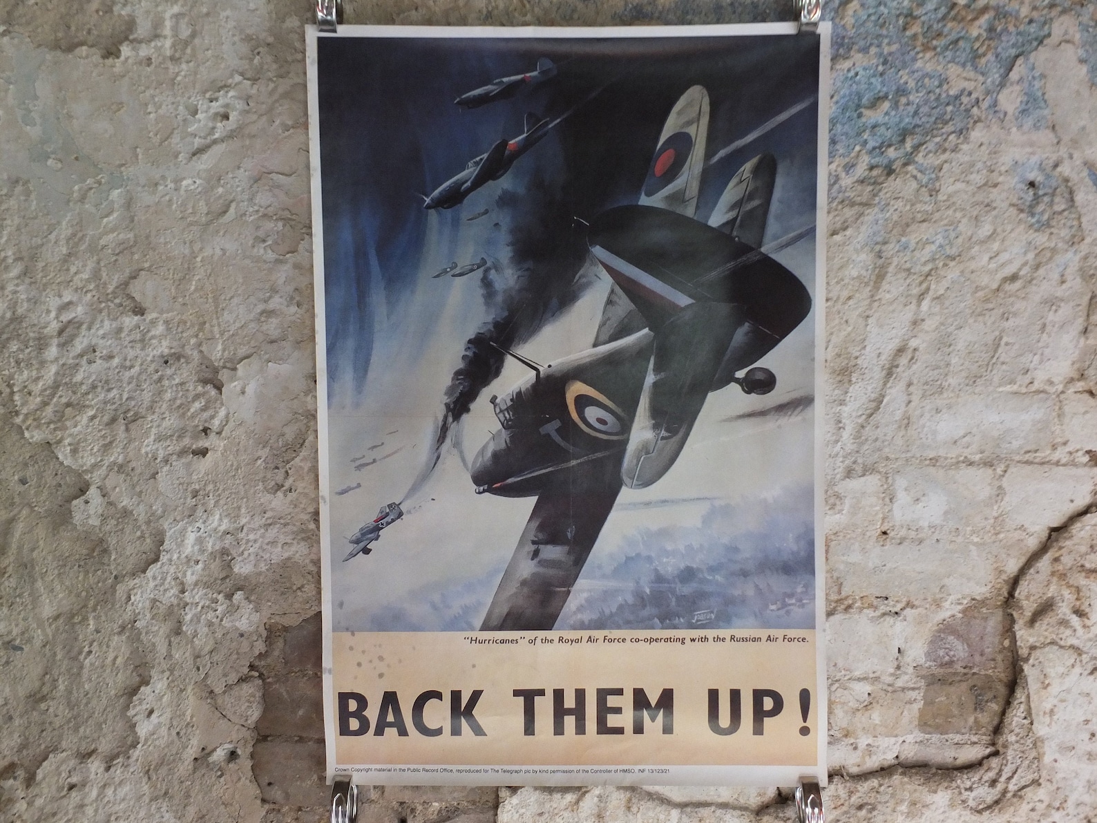 Vintage British WW2 Back Them up Spitfire Hurricane Propaganda Poster ...