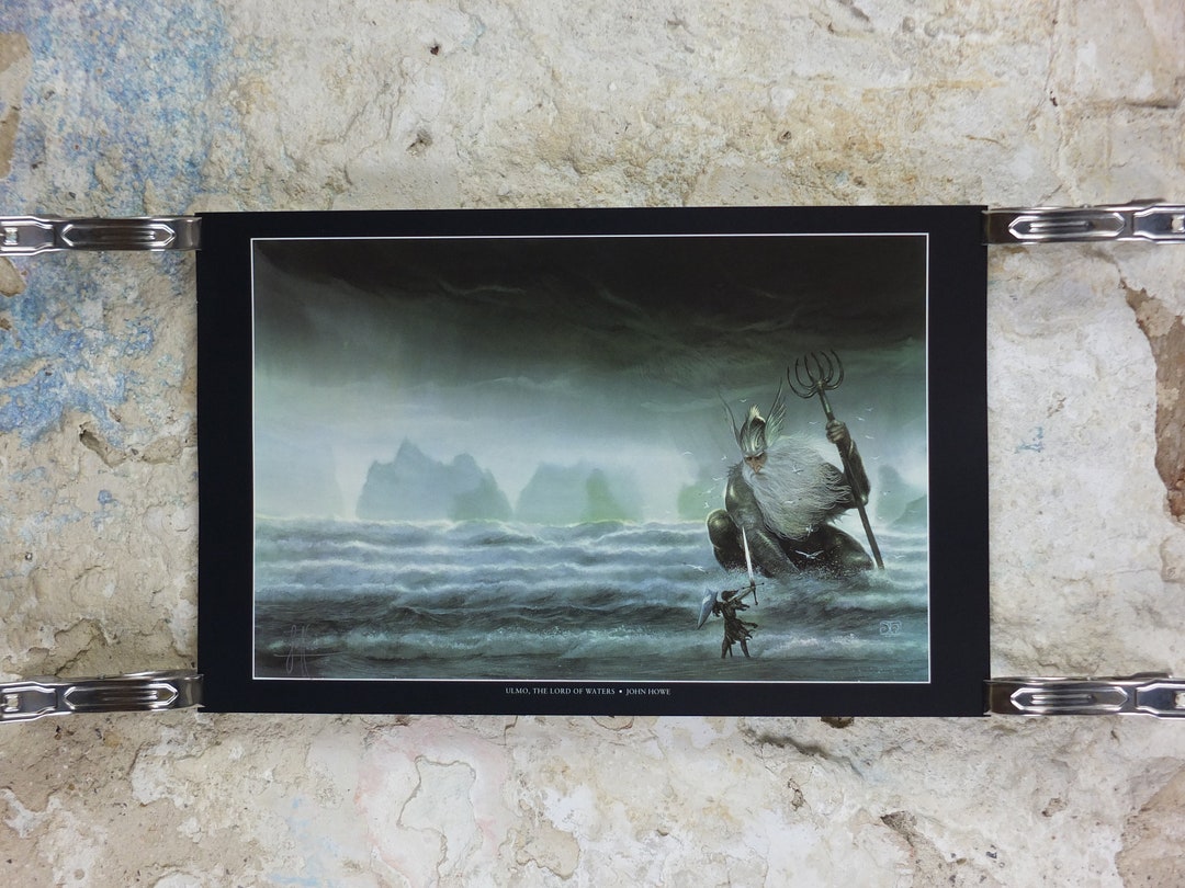 Hand Signed John Howe Ulmo Lord of Waters Poster, 1999 Tolkien ...