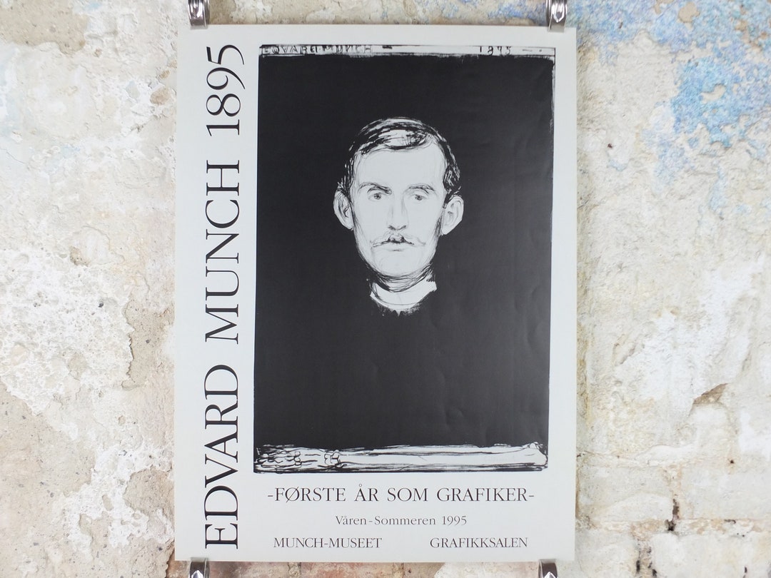 1995 Edvard Munch Poster, Self Portrait With Skeleton Arm 1895, Munch ...
