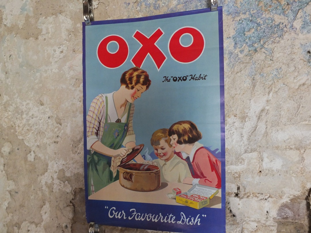 Vintage British Poster Oxo Our Favourite Dish Poster Kitchen Cooking ...