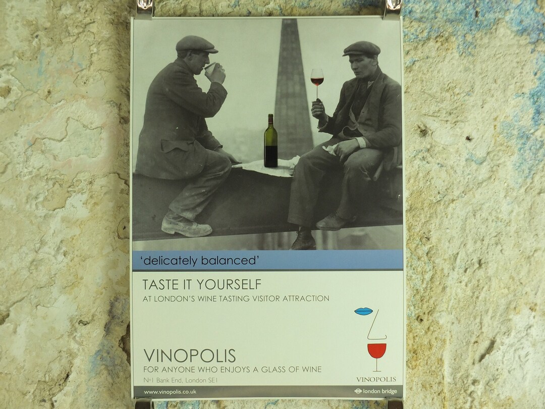 Original Vintage Vinopolis Wine Poster Construction Builders Tasting ...