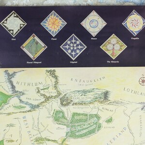 1979 Original Vintage J.R.R. Tolkien Map of Beleriand, Middle Earth ...