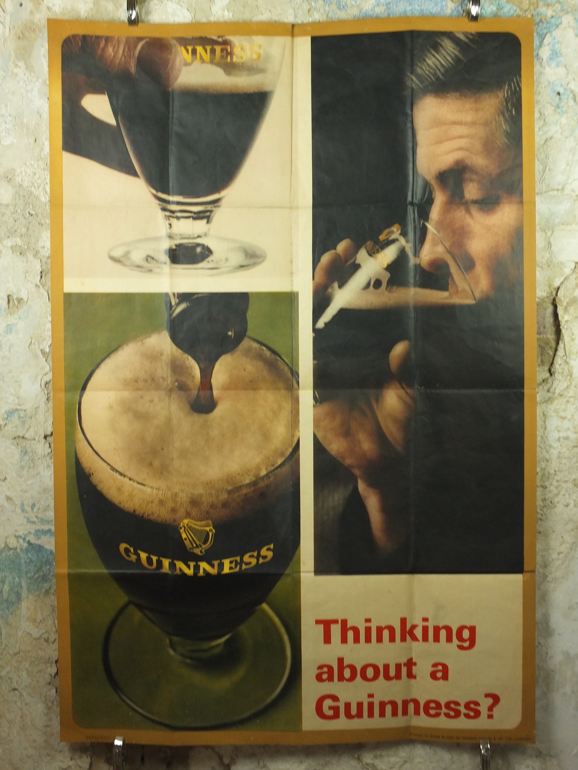 Large Guinness Poster Thinking about a Guinness imposing | Etsy