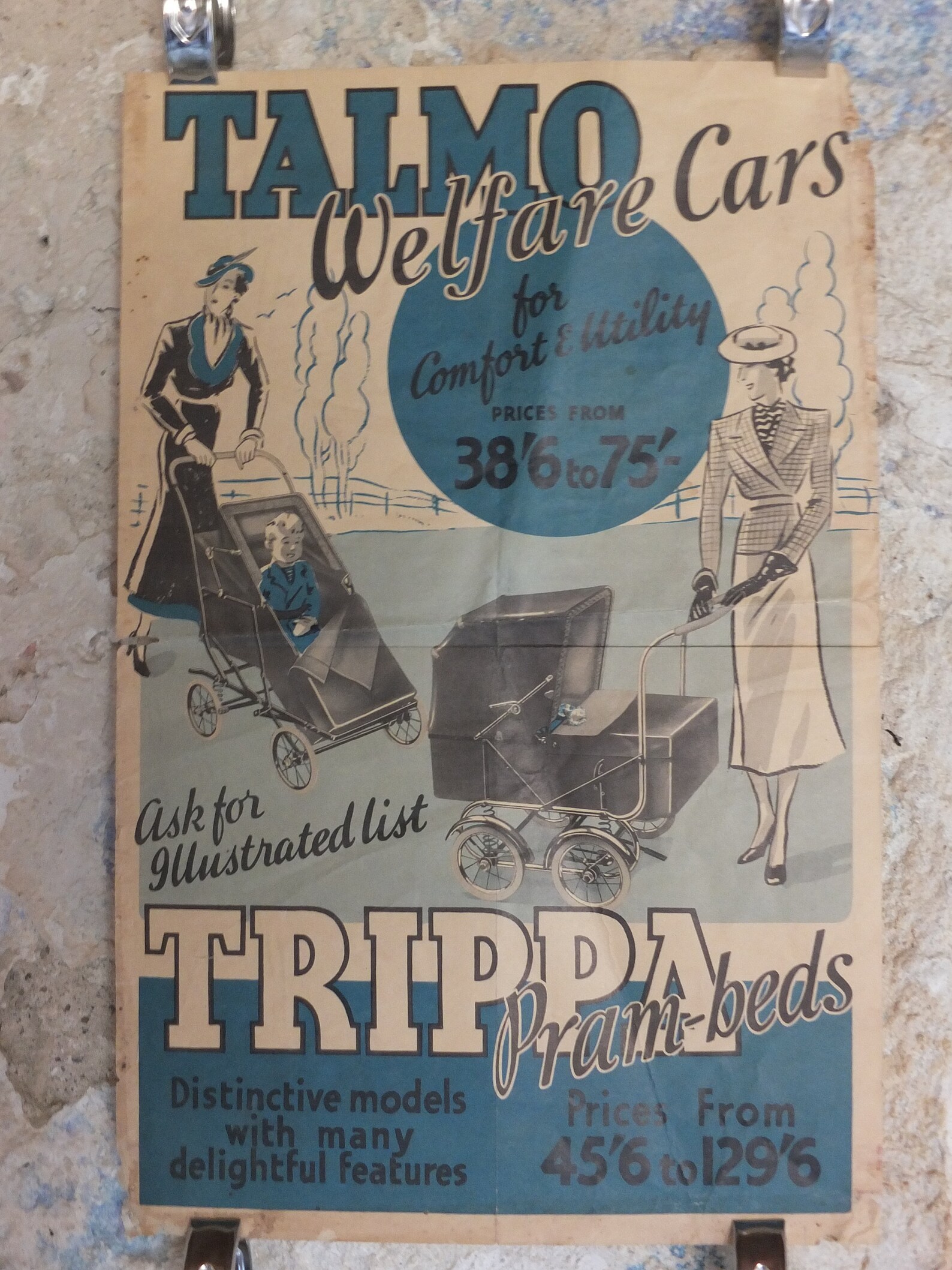 Original Vintage Talmo Baby Pram Poster Sunshine Walker - Etsy