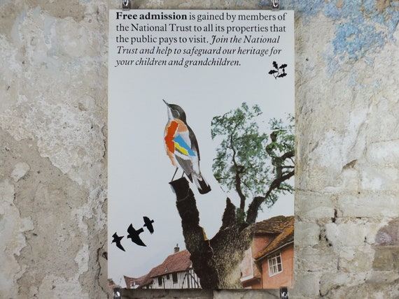 1970s Original National Trust Poster Free Admission Bird by | Etsy UK