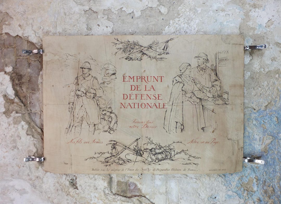 1916 French WW1 War Bond Poster, by Bernard Naudin, National Defence ...