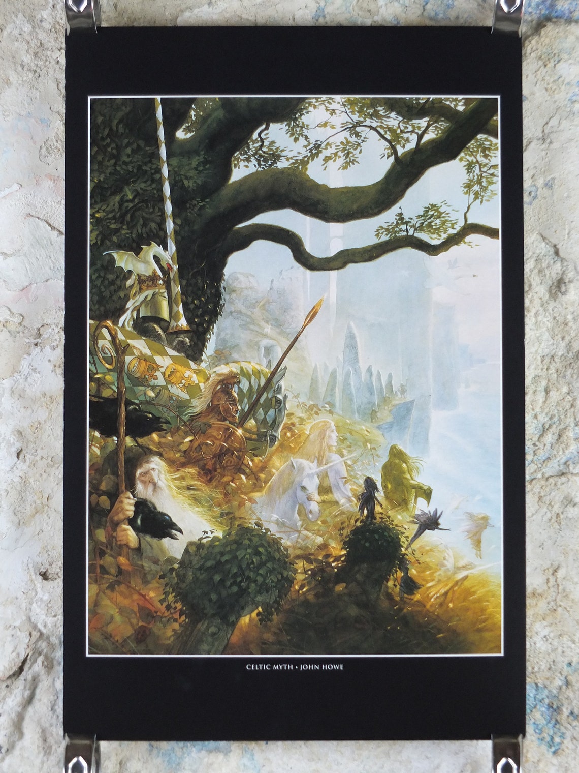 Vintage Celtic Myth by John Howe Poster, Fantasy, Unicorn, Wizard ...