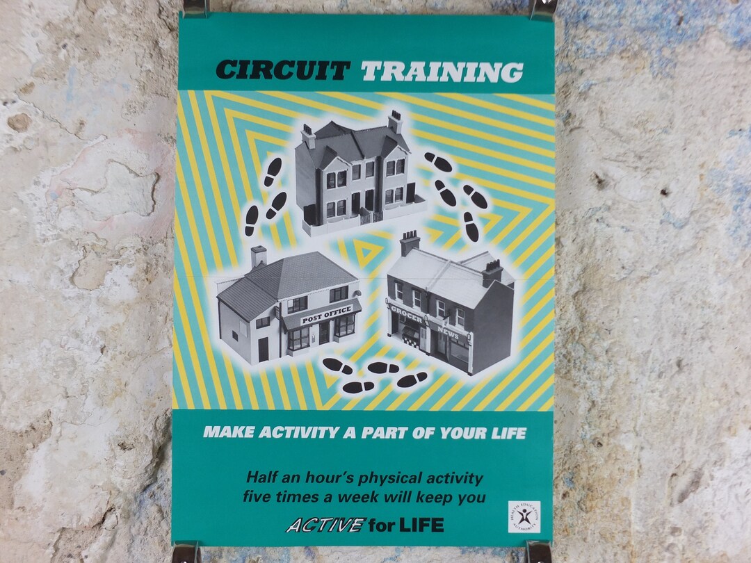 1990s Circuit Training Poster, Active for Life, Health Education ...