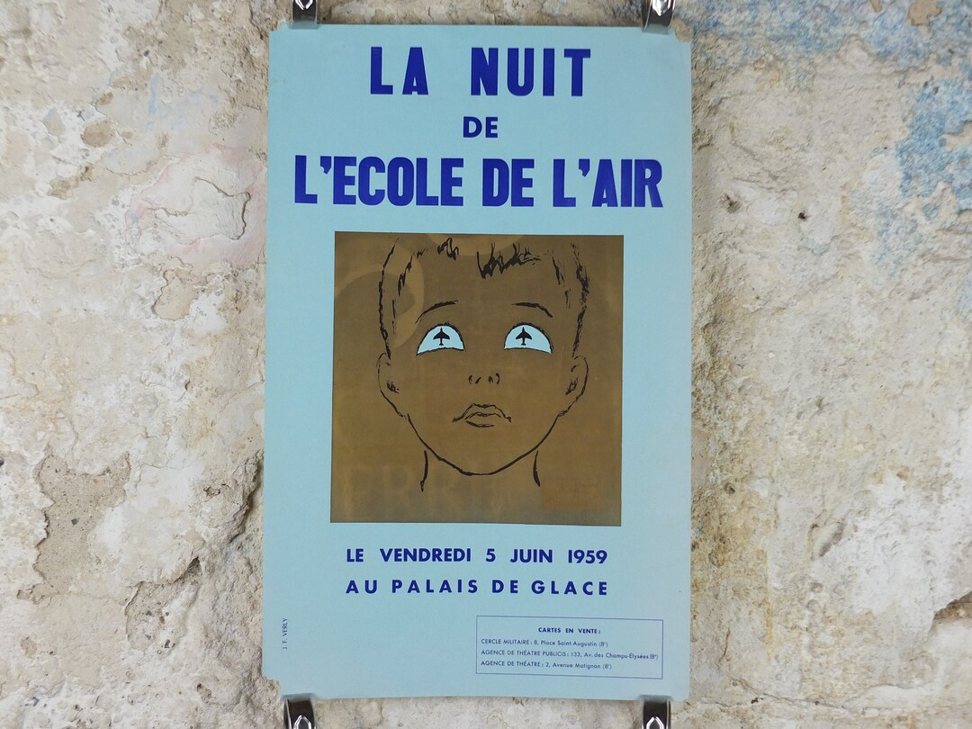 1959 French Air Force Academy Poster, L'nuit De L'ecole De L'air ...