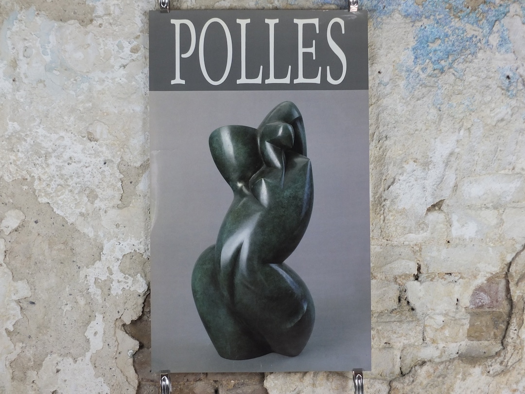 1980s Dominique Pollès Poster, Sculpture, Organic Cubism, Female Form ...