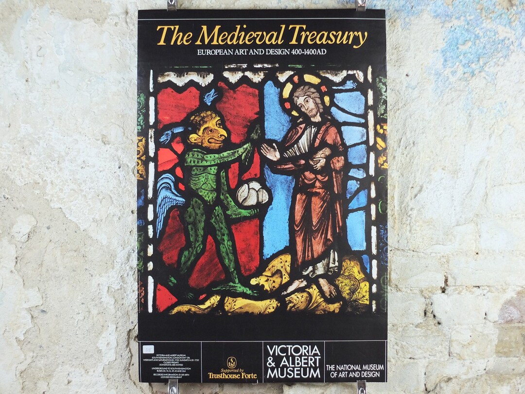 1987 V&A Museum Poster, the Temptation of Christ by the Devil, Medieval ...