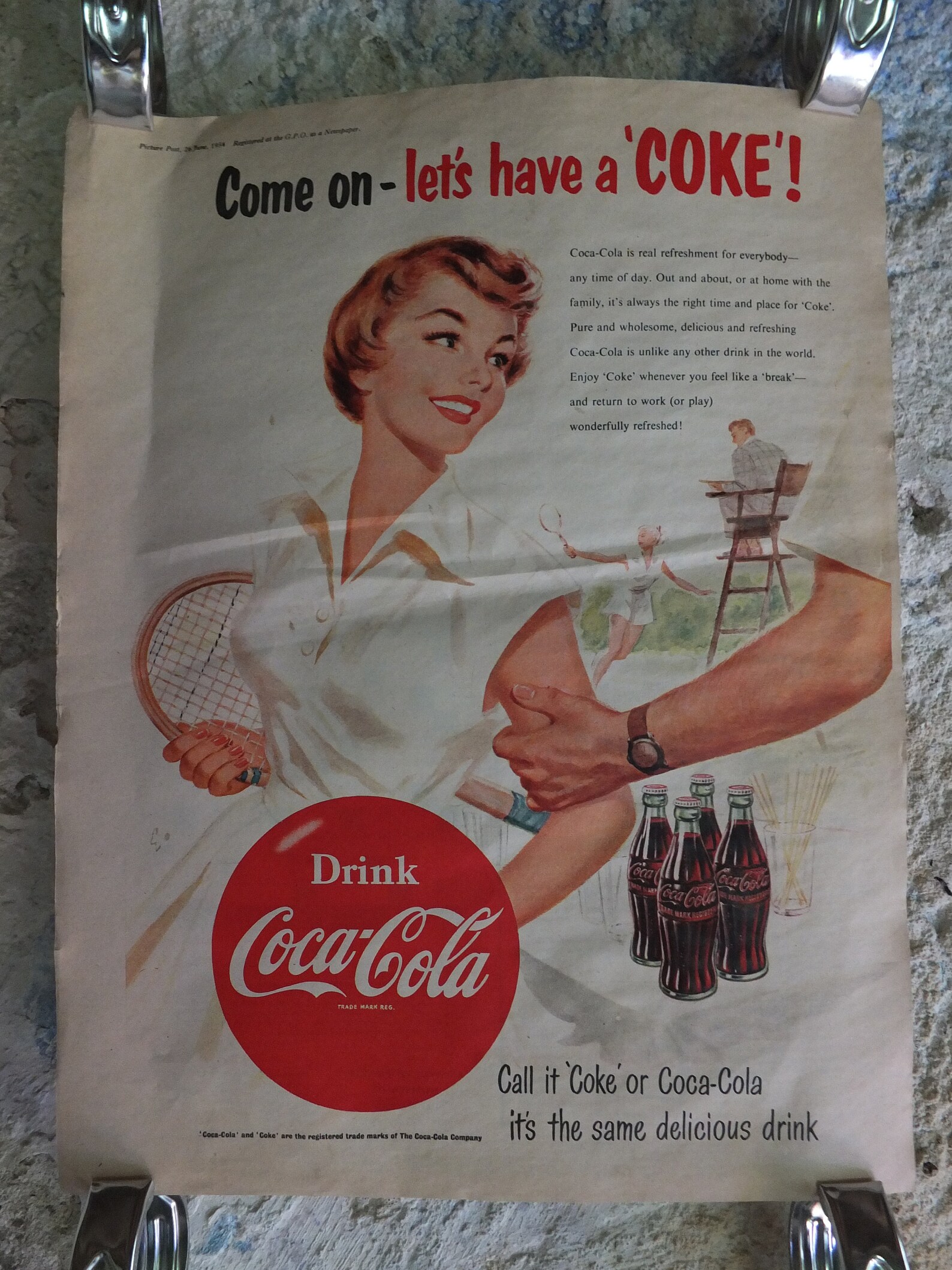 Original Vintage Cocacola Coke Poster Advertising Coca Cola | Etsy