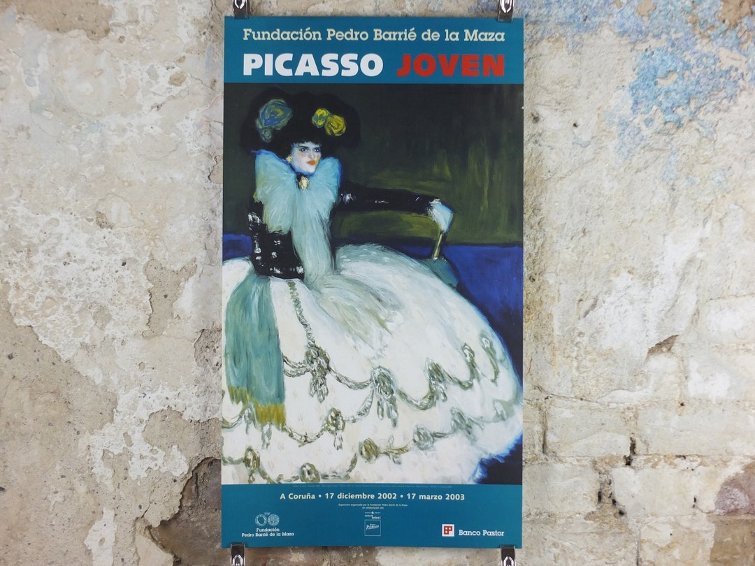 2002 Pablo Picasso Poster, Woman in Blue, Mujer En Azul 1901, Museum ...