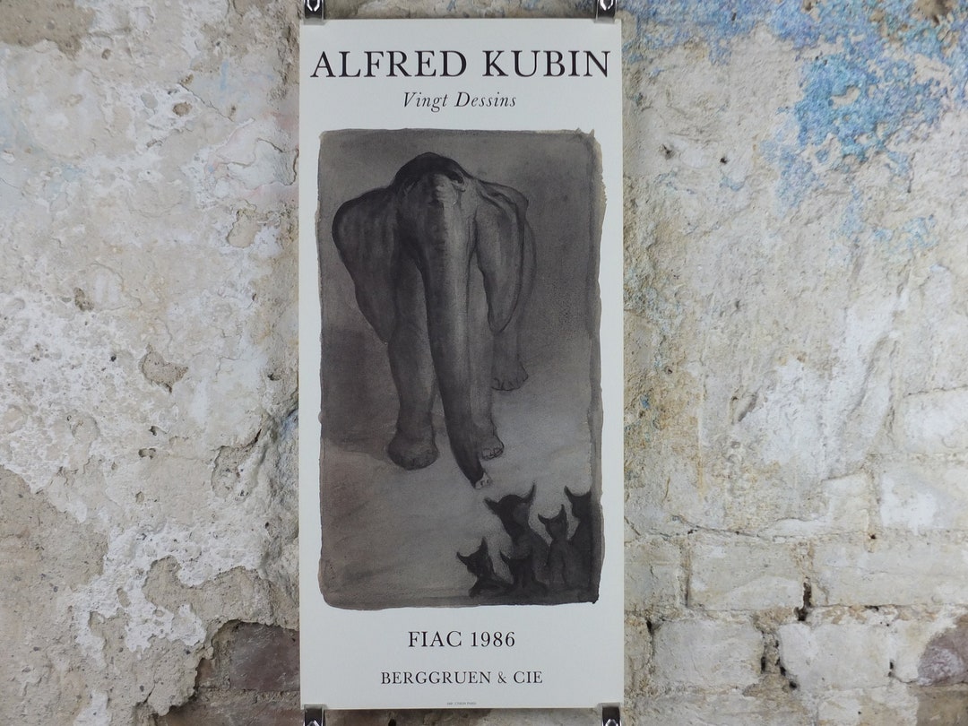 1986 Alfred Kubin Poster, the Elephant, Amazing Condition, Surrealism ...