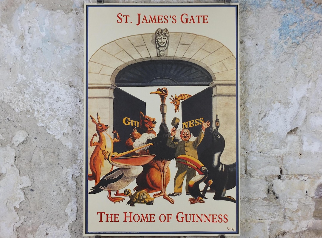 1990s Guinness St James Gate Poster, From Guinness Museum, by John ...