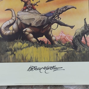 1977 Signed Rodney Matthews Poster, Out of an Amber Sky, GA70 Epic ...