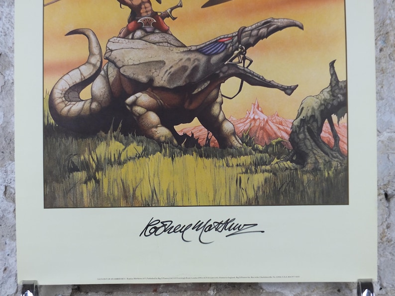 1977 Signed Rodney Matthews Poster, Out of an Amber Sky, GA70 Epic ...