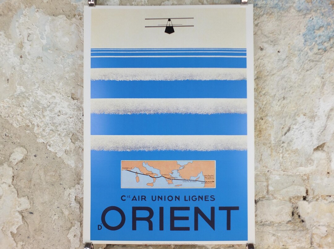Cie Air Union Lignes Orient Poster, Vintage French Airline by Jean ...