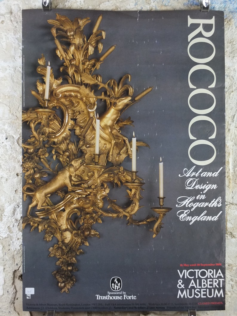 1984 V&A Museum Poster Rococo Art and Design in | Etsy