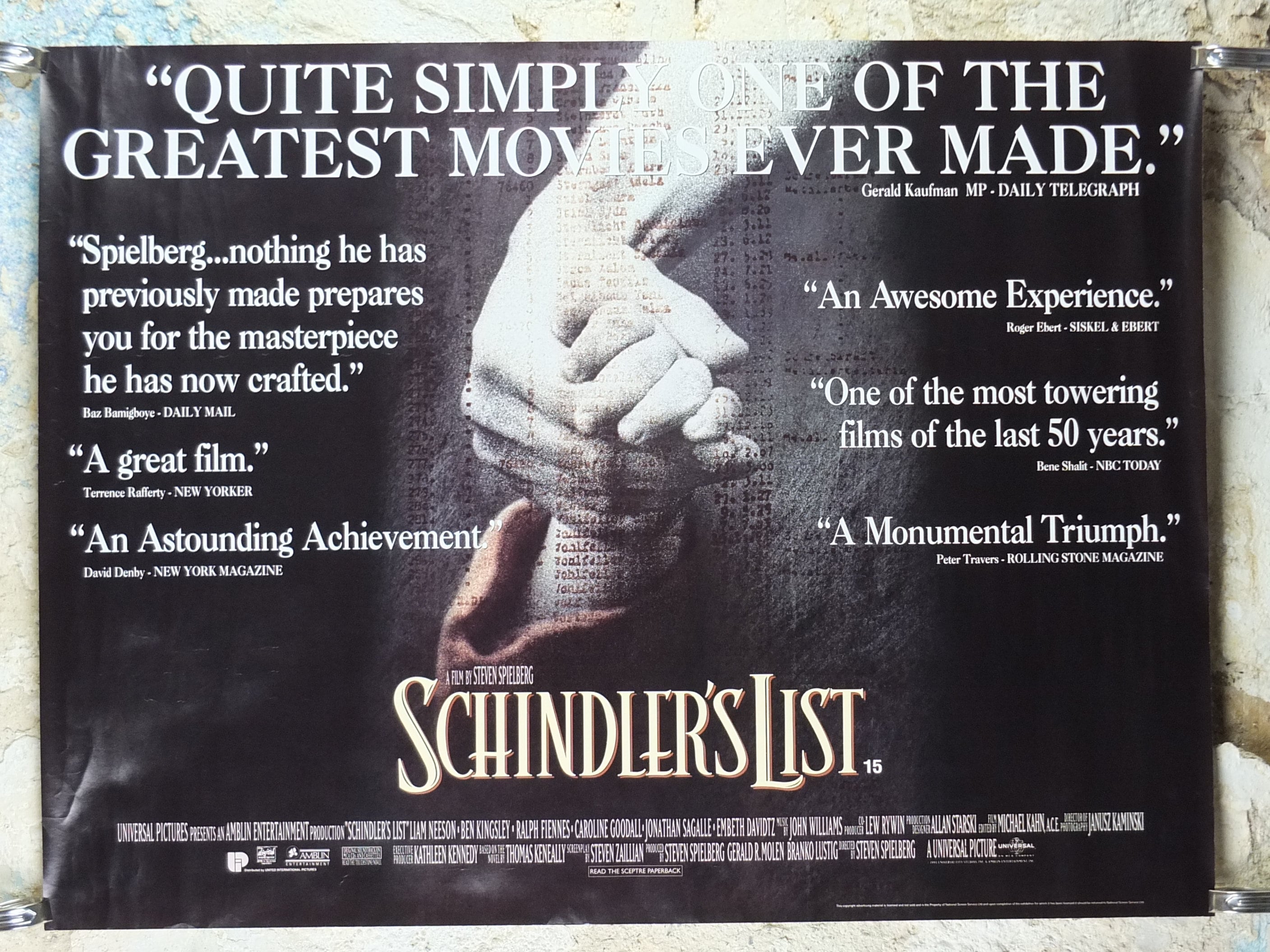 Schindlers List Movie Poster