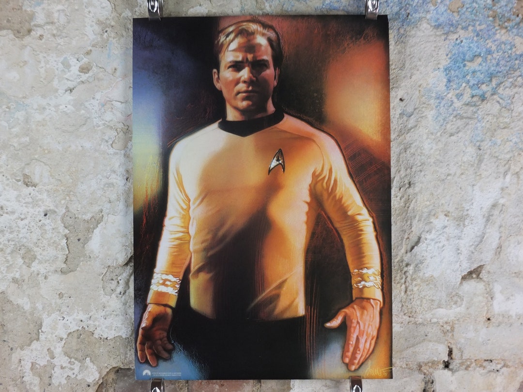 1992 Captain Kirk Poster, Star Trek, by Drew Struzan, William Shatner ...