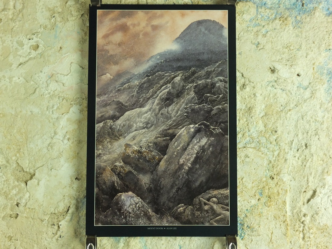 1999 Mount Doom Poster, by Alan Lee, Gollum in Mordor, Vintage Lord of ...