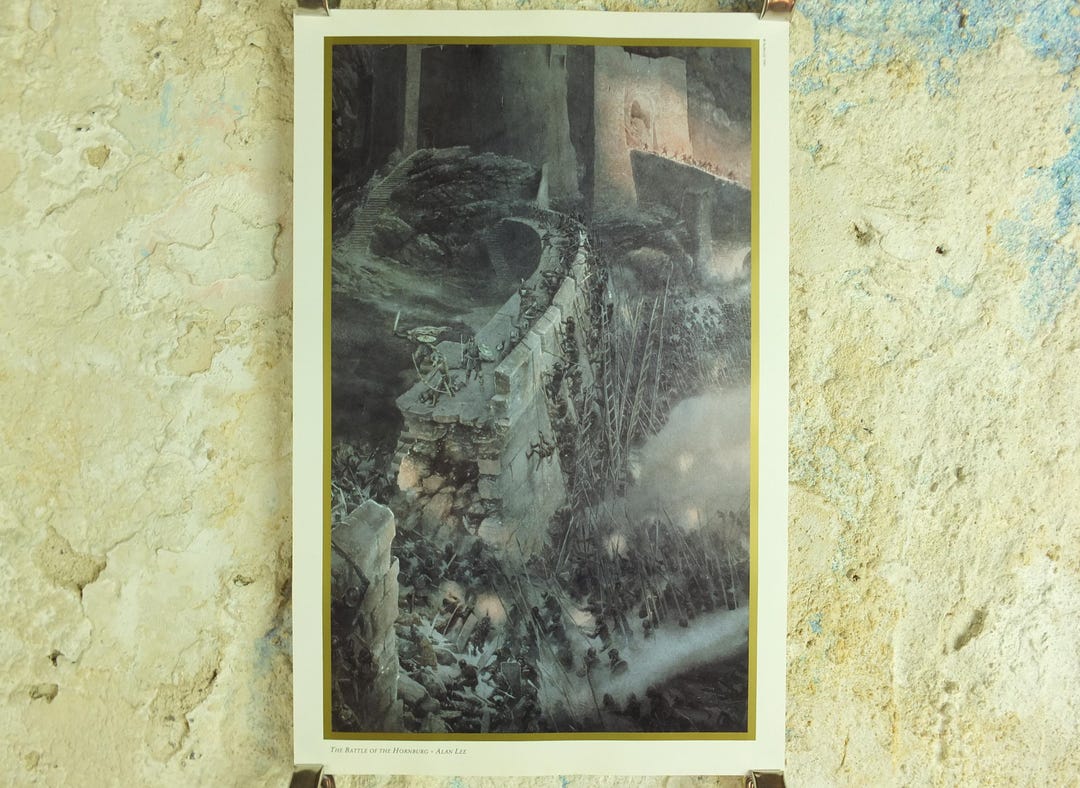 1994 the Battle of the Hornburg Poster, by Alan Lee, Tolkien Centenary ...