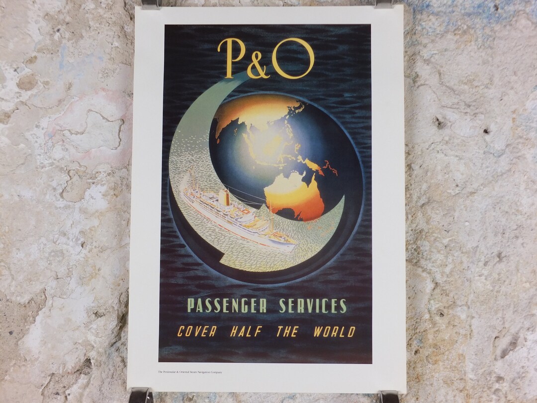 1980s P&O Travel Poster, Moments From the Peninsular and Oriental Steam ...