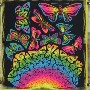 1971 Butterflies Poster, by M C Escher, Black Light Fluorescent, the ...