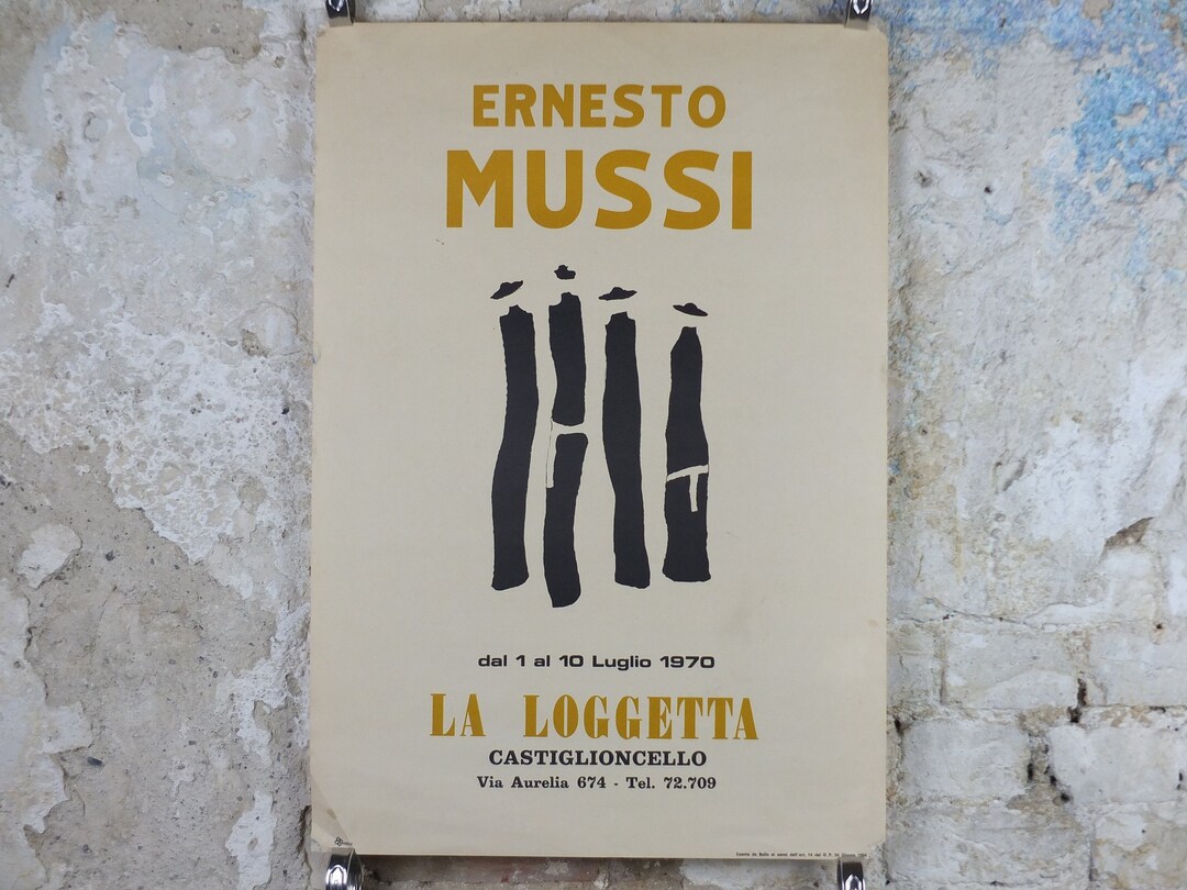 1970 Ernesto Mussi Poster, Four Tall Figures, La Loggetta ...