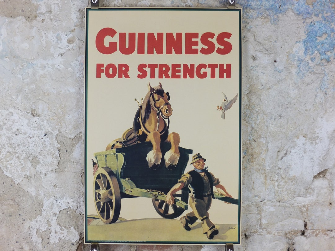 1990s Guinness for Strength Poster, From Guinness Museum, by John ...