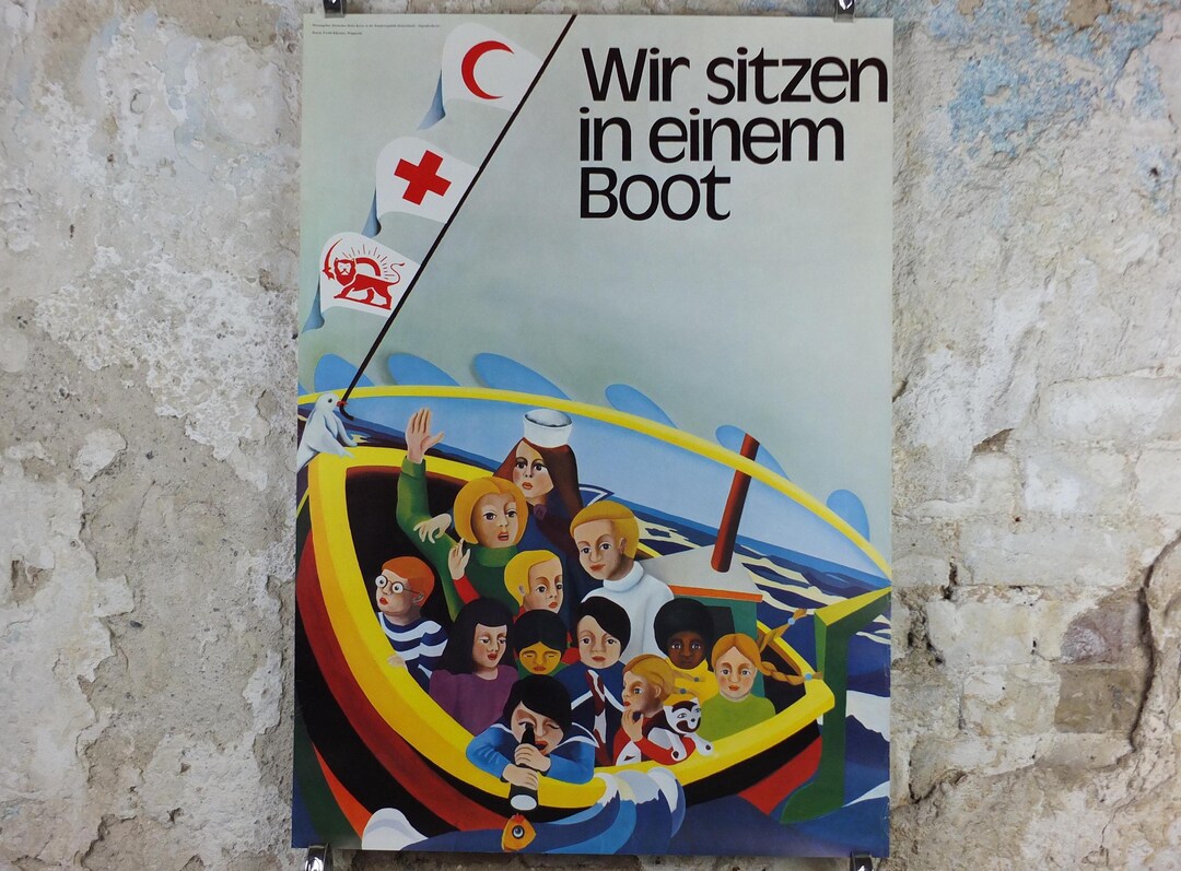 Red Cross Poster, in the Same Boat, International Federation of Red ...