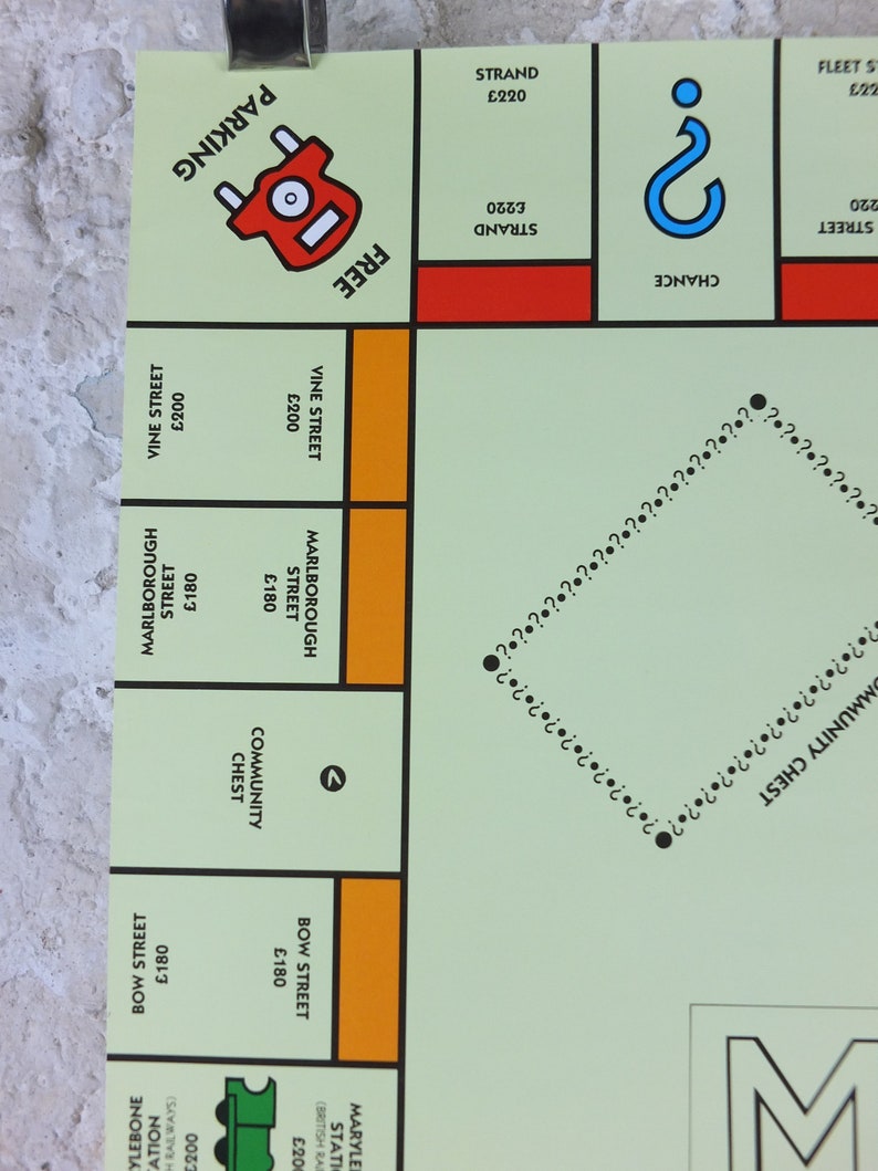 1993 Monopoly Poster, Monopoly Board, Board Games, United Kingdom ...