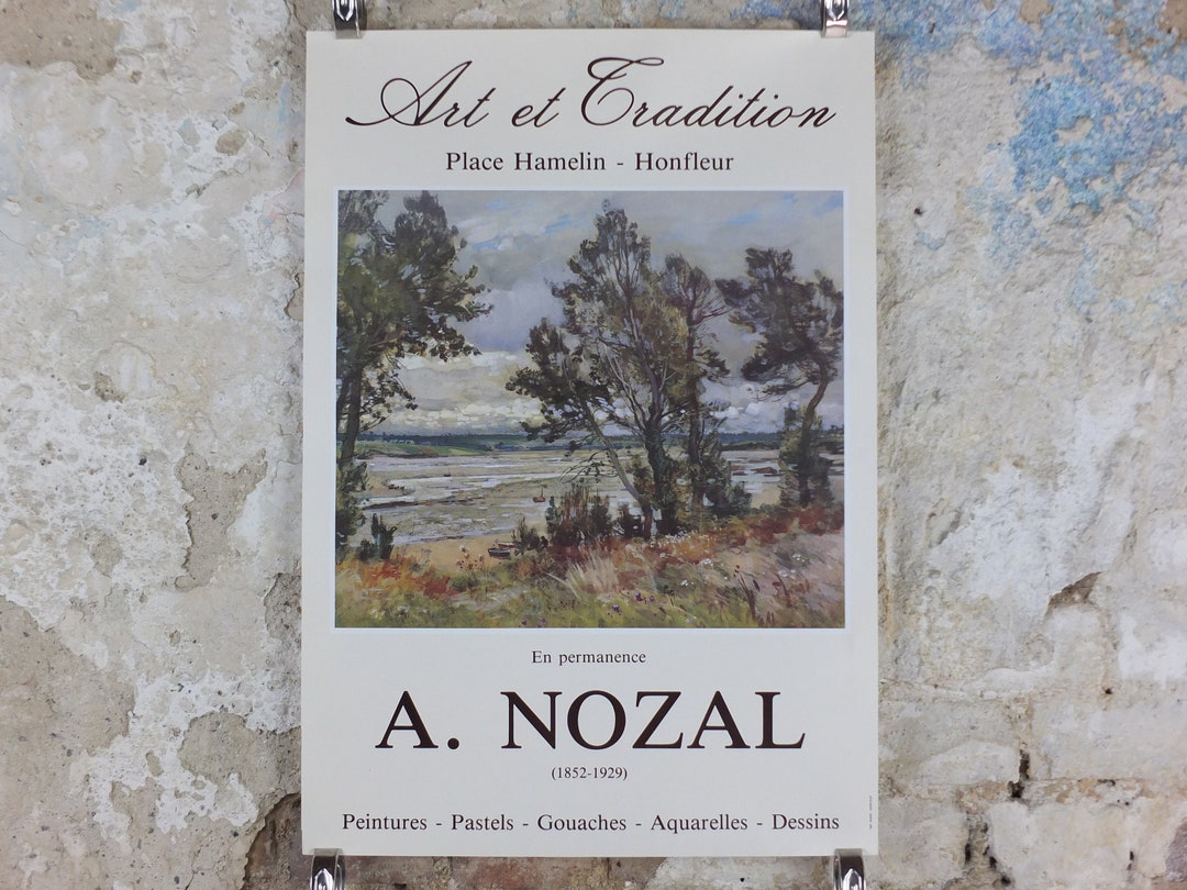 1980s Alexander Nozal Poster, Coastal Landscape, Beach & Meadows ...