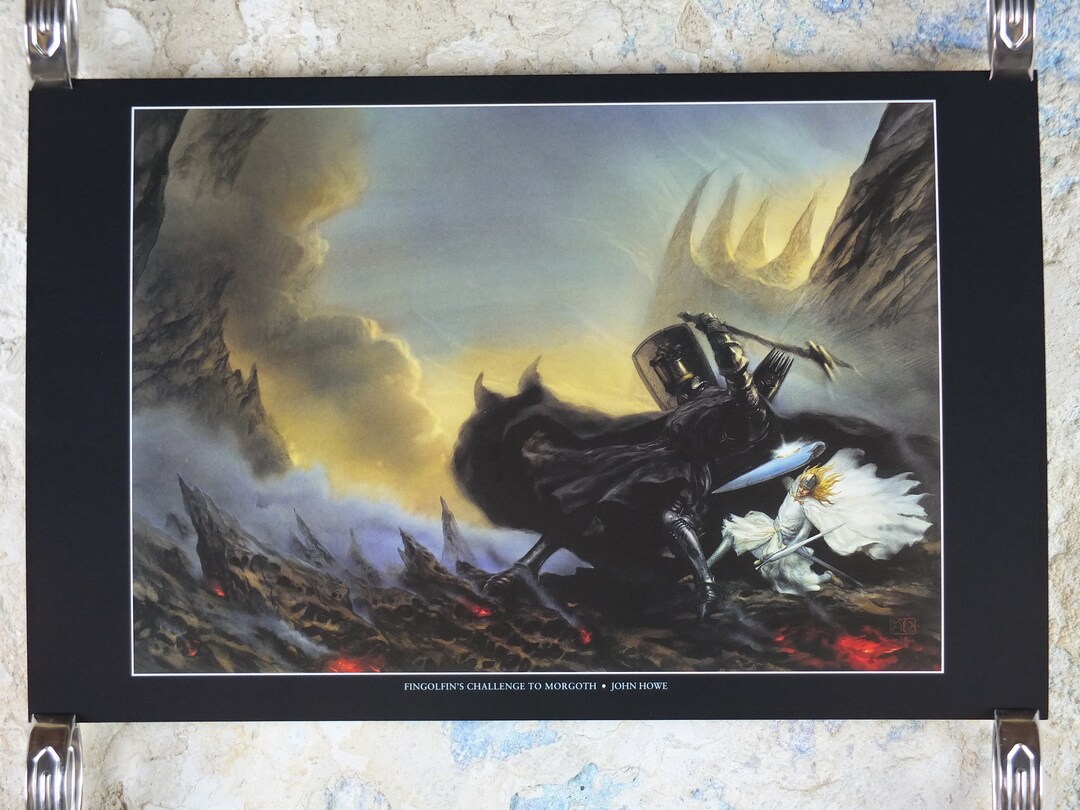 1999 Tolkien Fingolfin and Morgoth Poster, the Lays of Beleriand, by ...