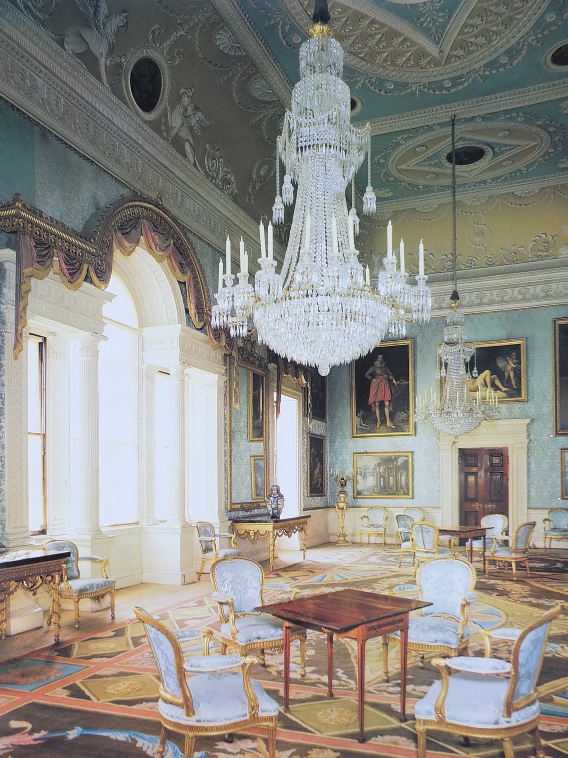 1970s Original National Trust Poster, the Saloon, Saltram House, Devon ...